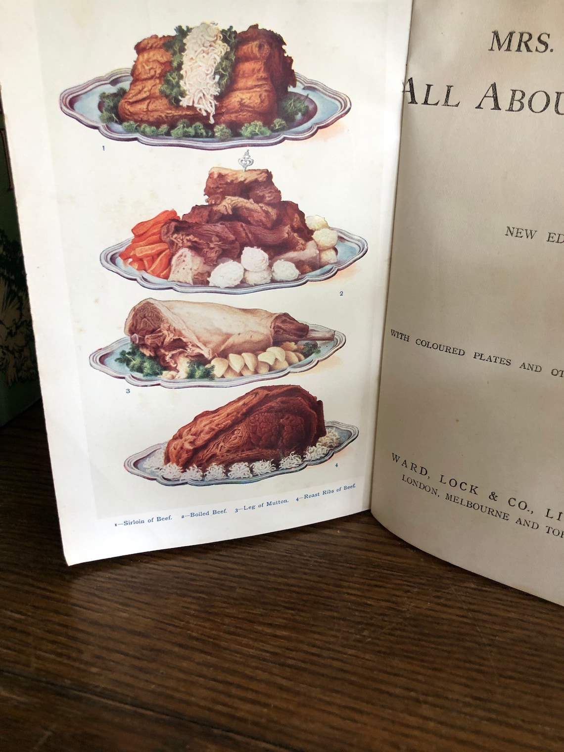 Mrs Beetons All About Cookery New Edition c1910 full colour | Etsy