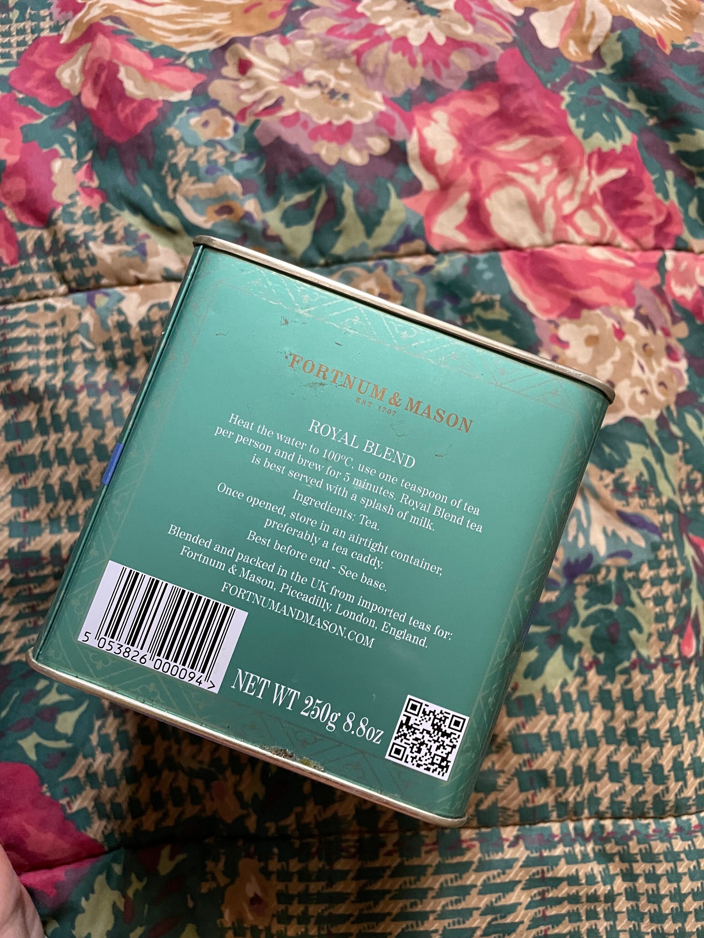 Fortnum & Mason Royal Blend Tea Caddy Tin Blue Teal 250g - Etsy