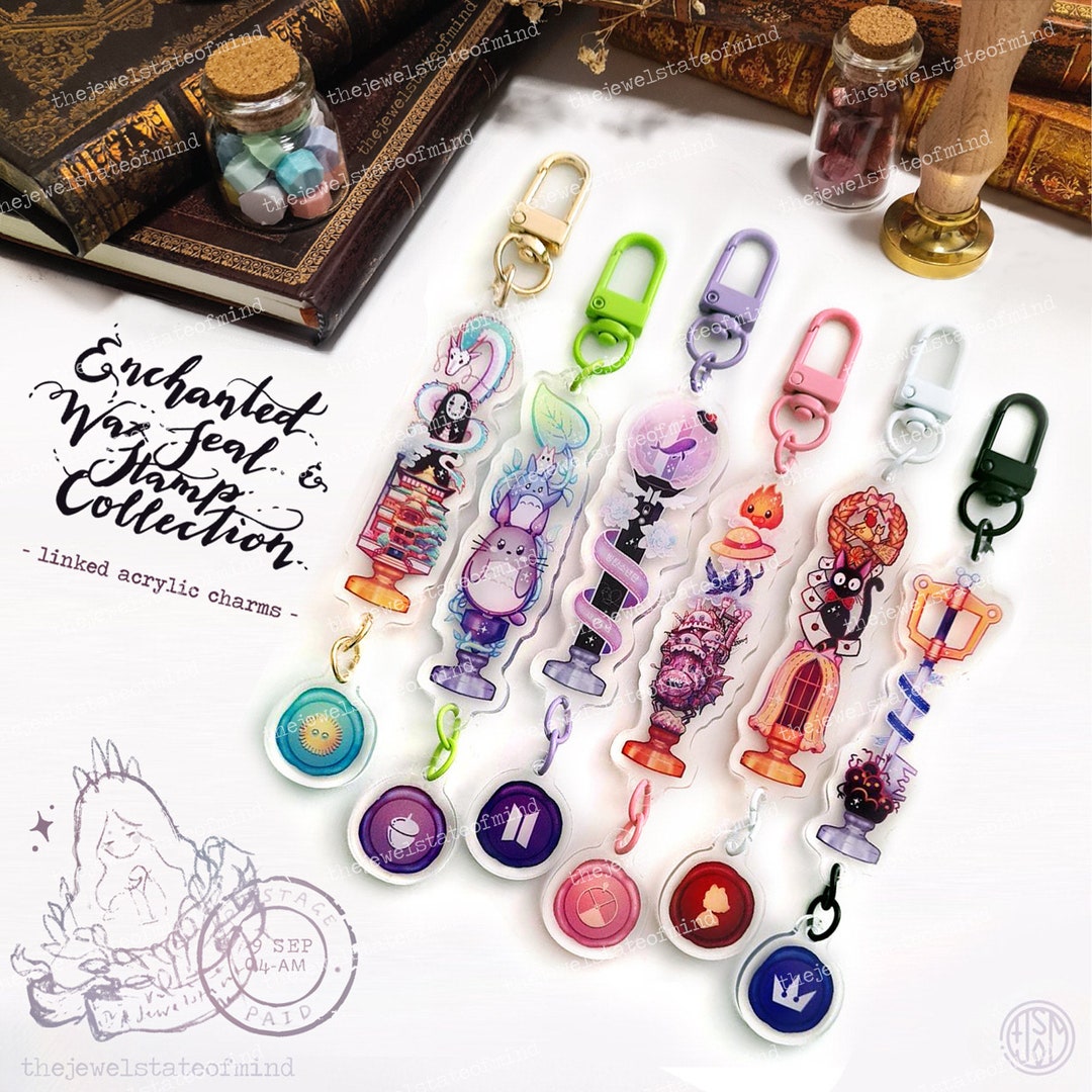 Enchanted Wax Seal & Stamp Linked Acrylic CHARMS Keychains Keyring ...