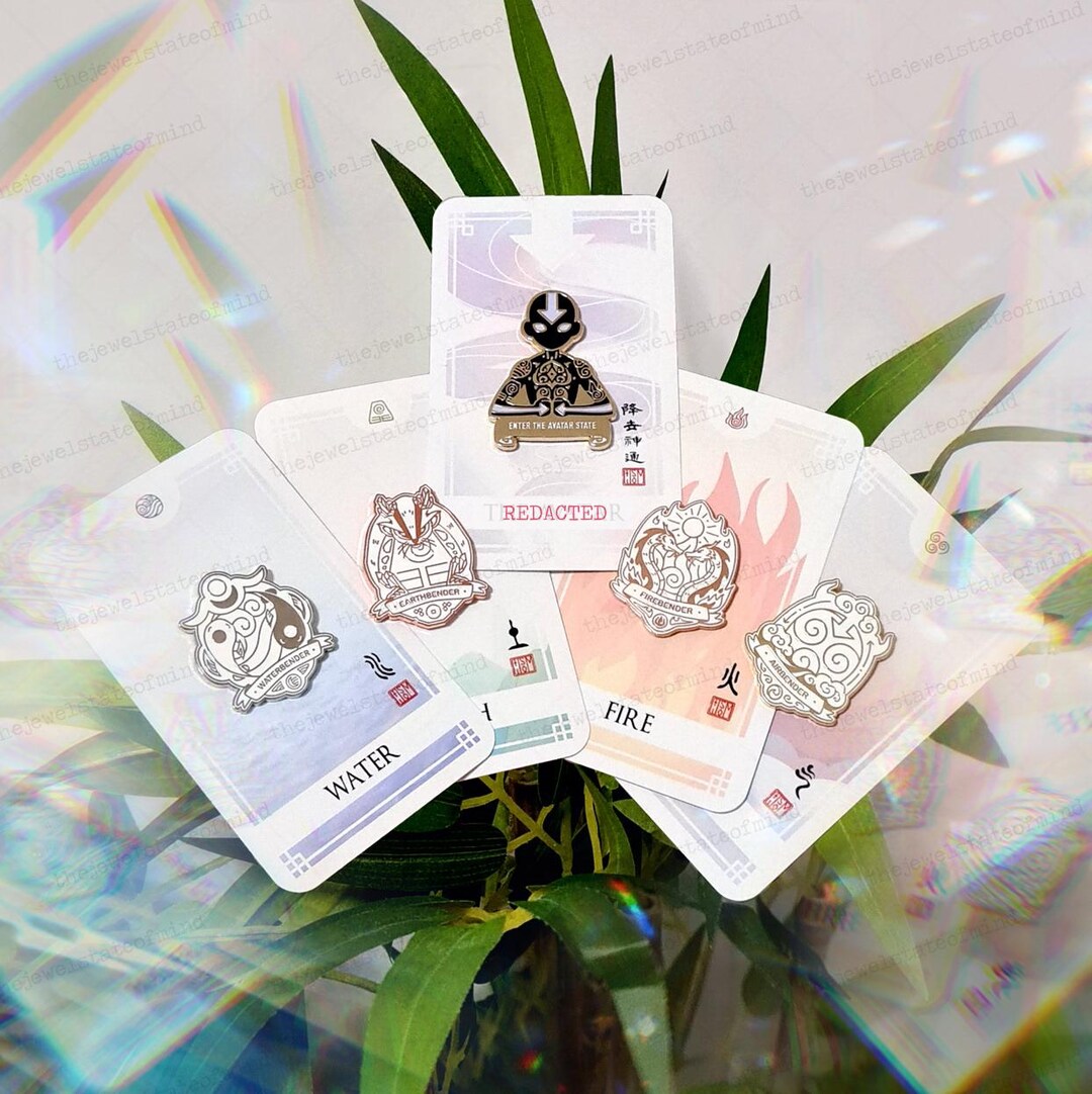 Elemental Crest Hard Enamel Pins | Spiritual Water Earth Fire Air ...