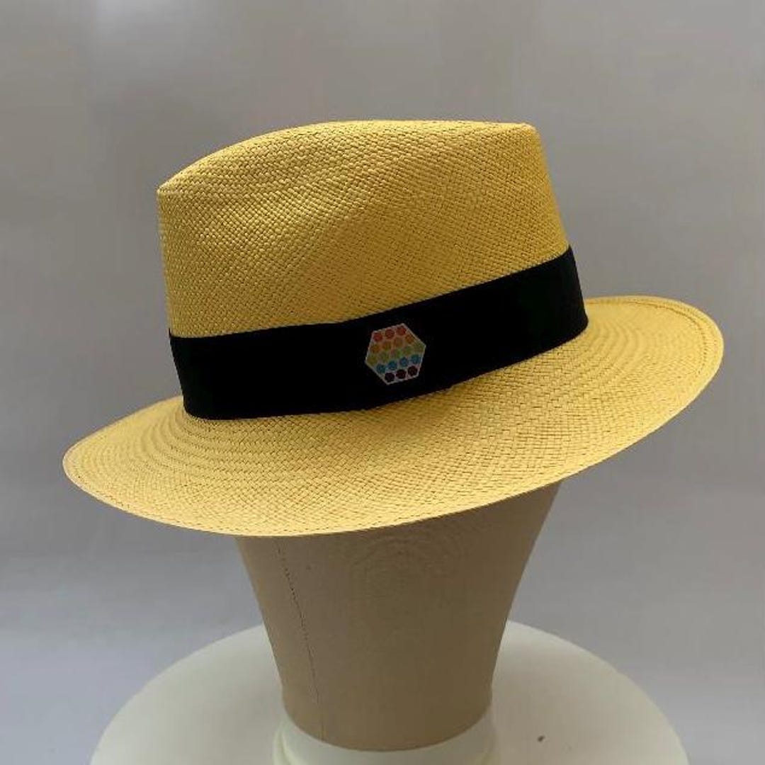 100% Toquilla Straw Panama Hat. Handmade in Ecuador. Yellow & Honeycomb ...