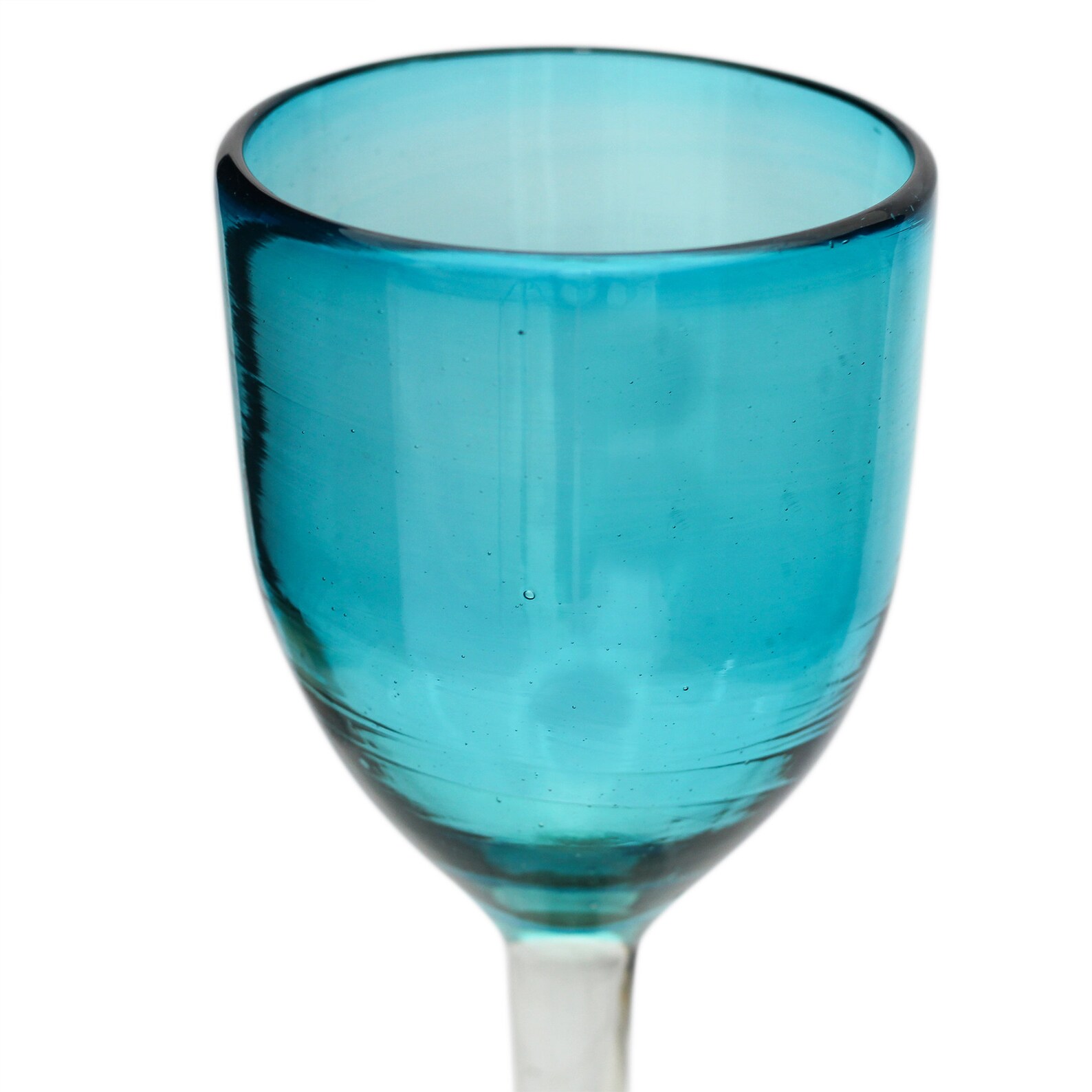 Turquoise Wine Glasses Hand Blown in Mexico From Recycled | Etsy