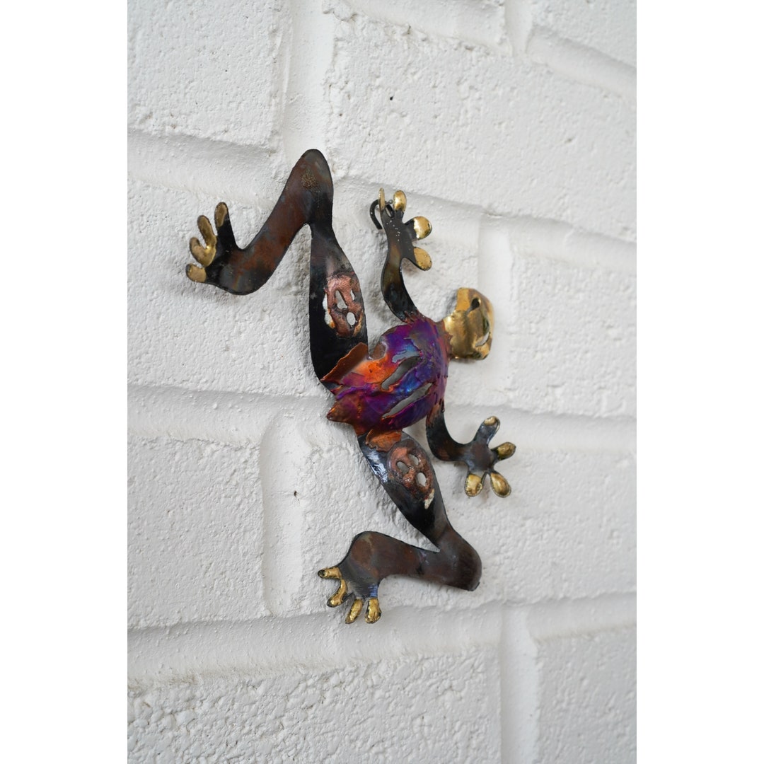 Recycled Metal Frog Wall Hanging Decoration - 18cm - Etsy