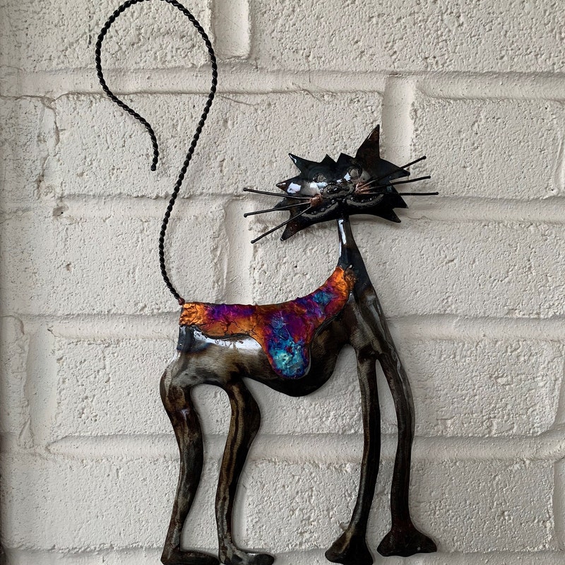 Recycled Metal Cat - Etsy