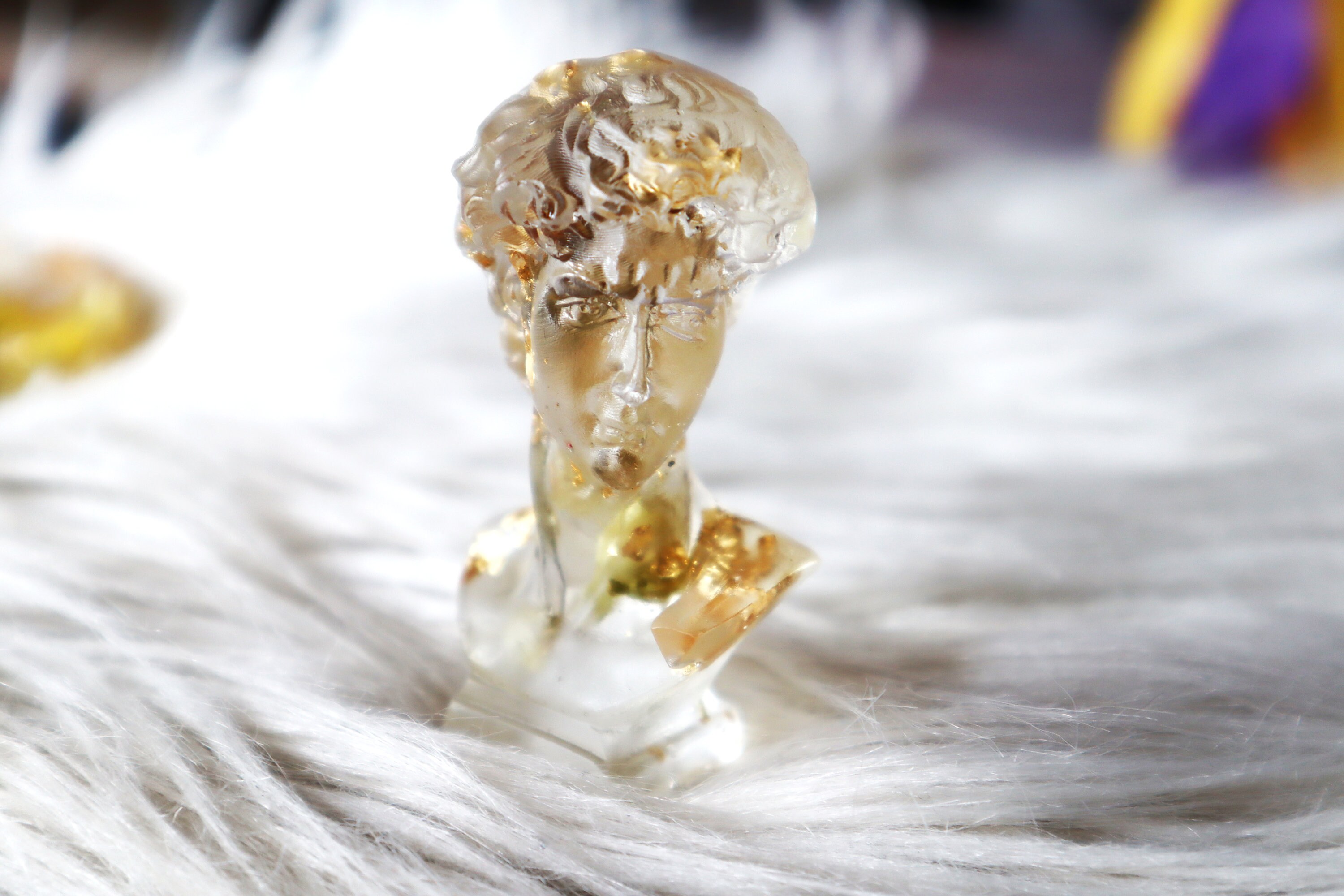 Mini Statue of David Real Flowers Quartz Crystals gold - Etsy