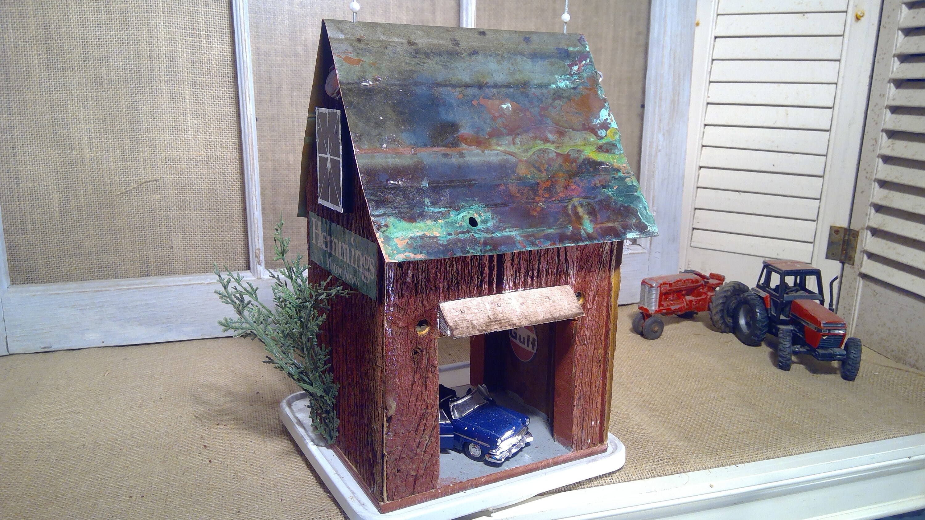 Die cast car birdhouse Ford BARN FIND birdhouse unique | Etsy