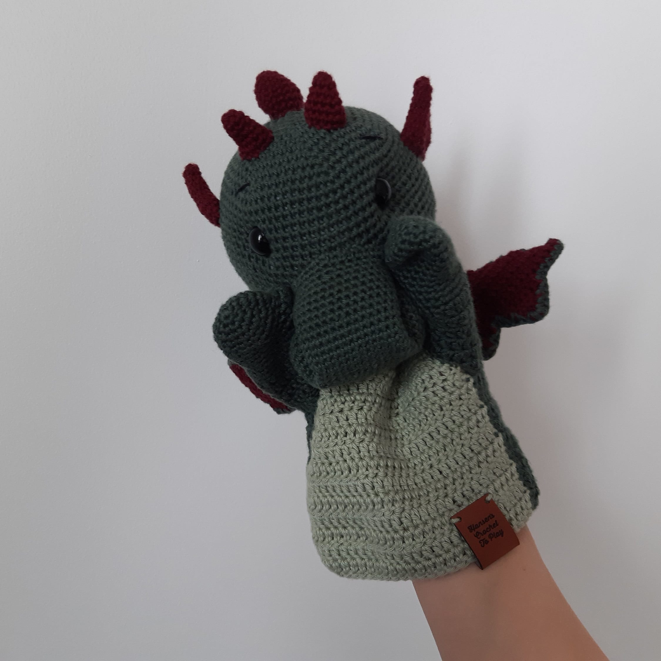 Crochet Pattern Aarón the Dragon Hand Puppet - Etsy