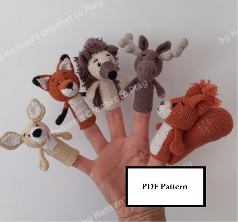 Crochet Pattern Five Forest Animals Finger Puppets - Etsy UK