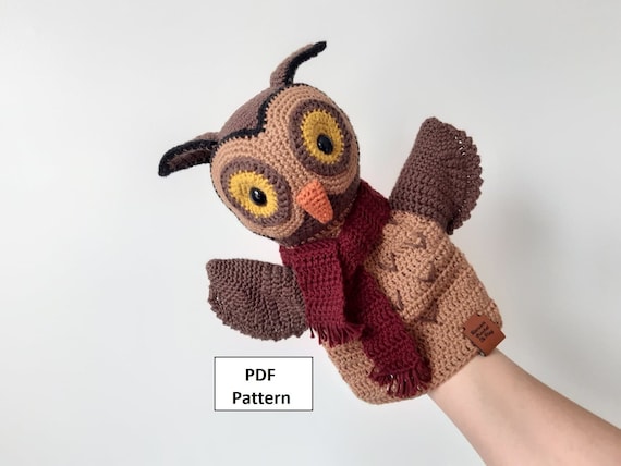 Crochet Pattern Ismo the Owl Hand Puppet - Etsy New Zealand