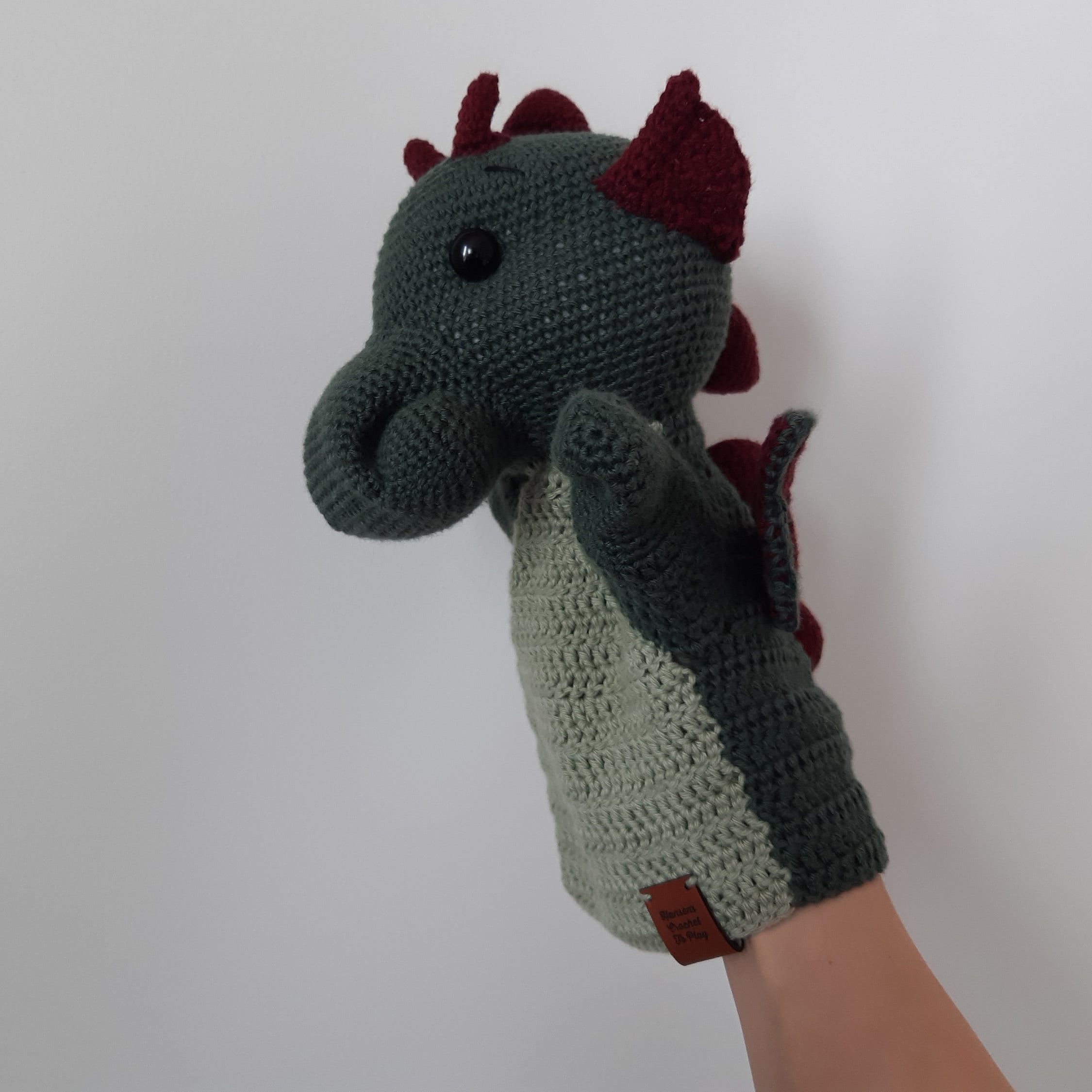 Crochet Pattern Aarón the Dragon Hand Puppet - Etsy