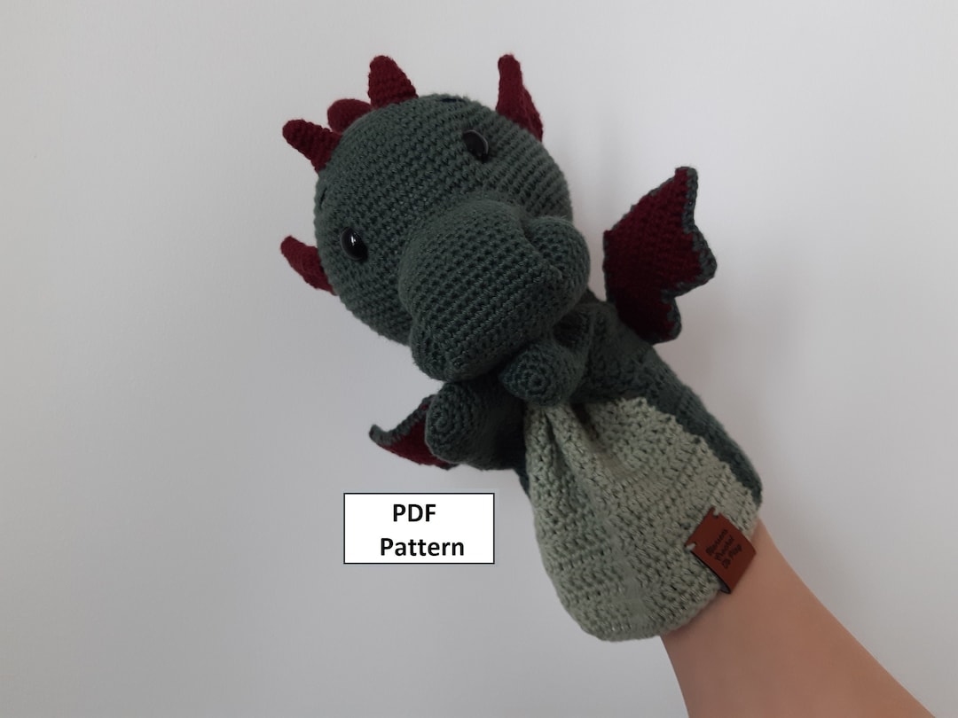 Crochet Pattern, Aarón the Dragon Hand Puppet - Etsy