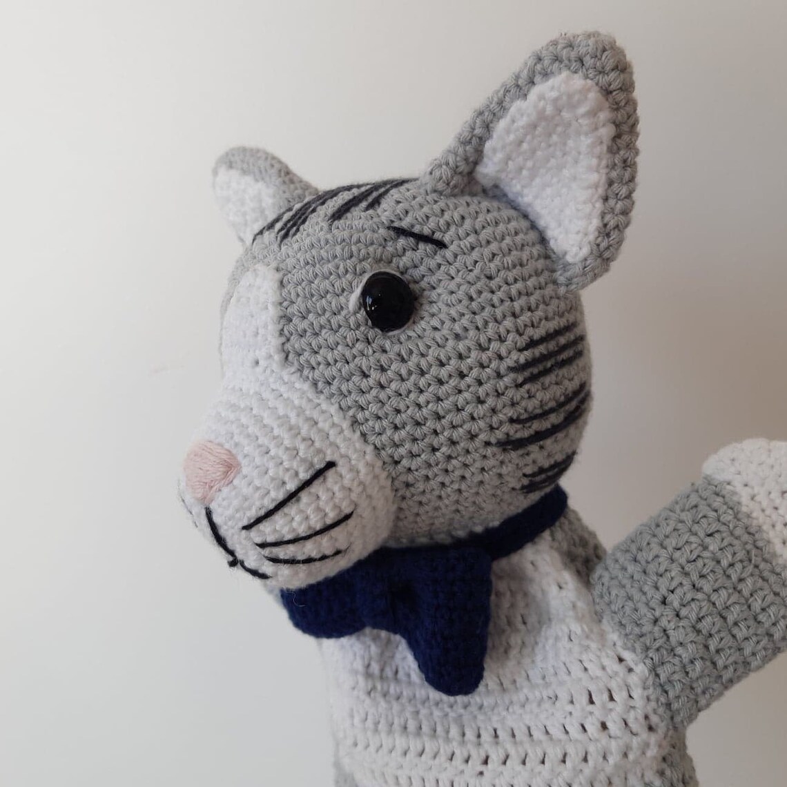 Crochet Pattern The Bow tie Cat Hand Puppet | Etsy