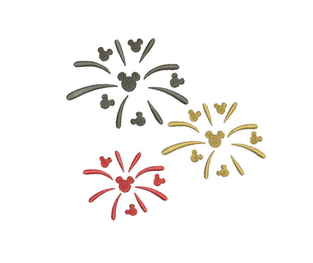 Fireworks With Mickey Embroidery Design - Mickey Ears - Machine ...