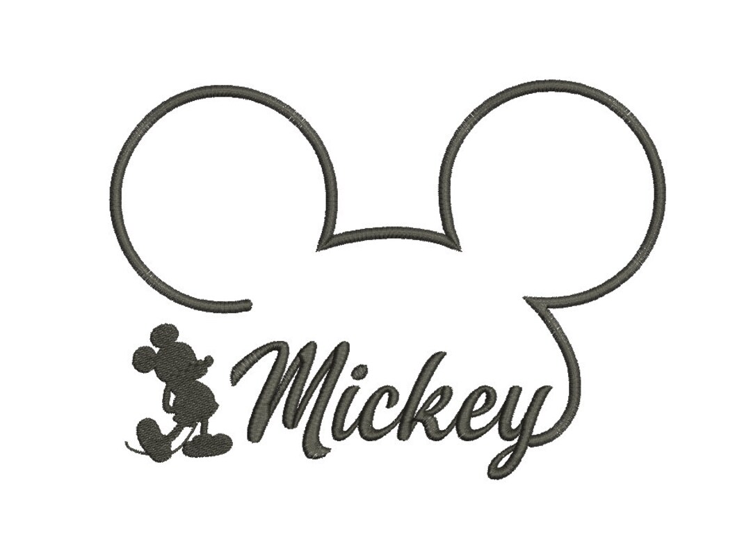Mickey Ears With Mickey Body Embroidery Design - Mickey Ears - Machine ...
