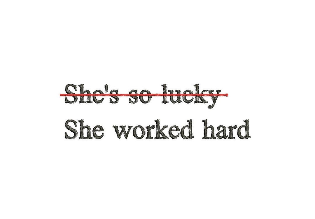 She's so Lucky Embroidery Design - She Worked Hard - Machine Embroidery ...