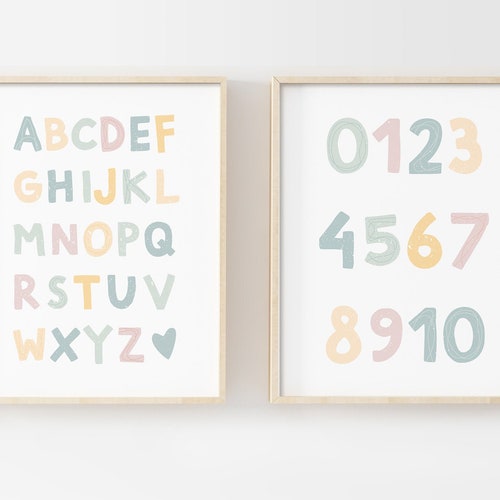 Abc Poster Alphabet Poster Playroom Wall Art Pastel - Etsy