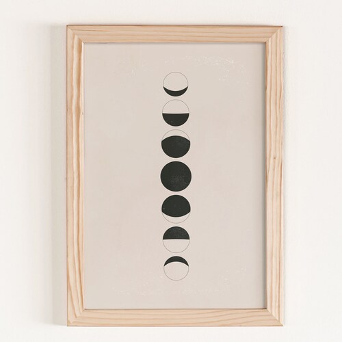 Moon Phases Poster Moon Phase Art Boho Decor Neutral Wall - Etsy