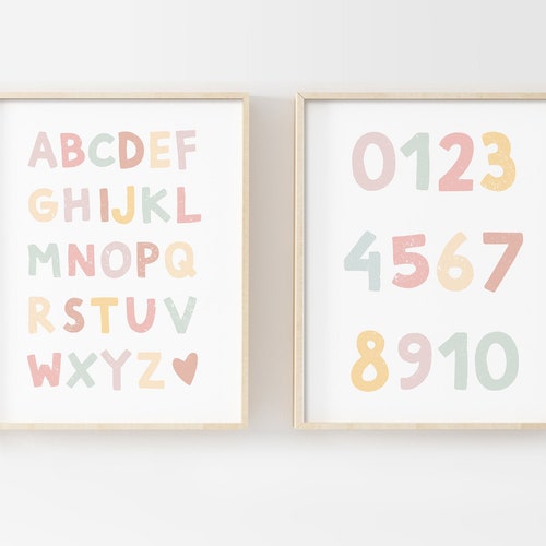 Abc Poster Alphabet Poster Playroom Wall Art Pastel | Etsy