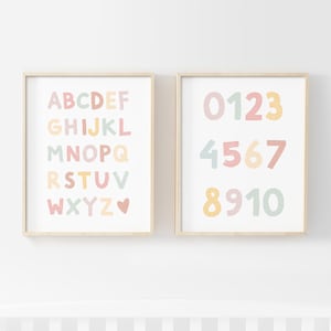 Abc Poster Alphabet Poster Playroom Wall Art Pastel - Etsy