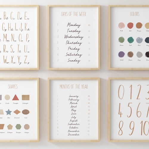 Rainbow Colors Alphabet Poster Educational Posters ABC - Etsy