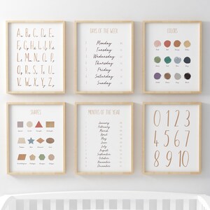 Set of 6 Educational Posters, Alphabet Poster, Classroom Decor ...