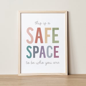 Safe Space, Calming Corner, Educational Poster, Counselor Art, Therapy ...