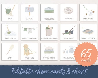 Editable Chore Chart Daily Responsibility Chart for Kids - Etsy