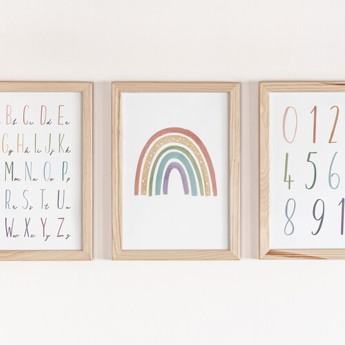 Rainbow Colors Alphabet Poster Educational Posters ABC - Etsy