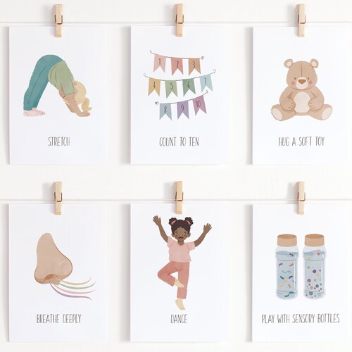 Calming Techniques Flash Cards Calming Corner Montessori - Etsy