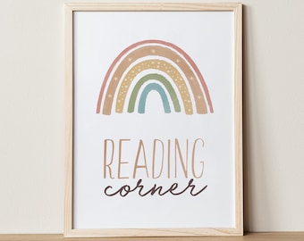 Reading Corner Kids Room Decor Educational Posters | Etsy