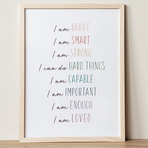 Affirmations Wall Art for Kids Kid Affirmations Educational - Etsy