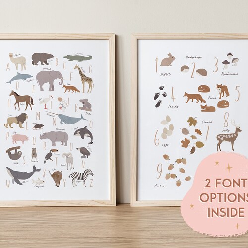 Woodland Alphabet Poster Woodland Nursery Decor Educational - Etsy