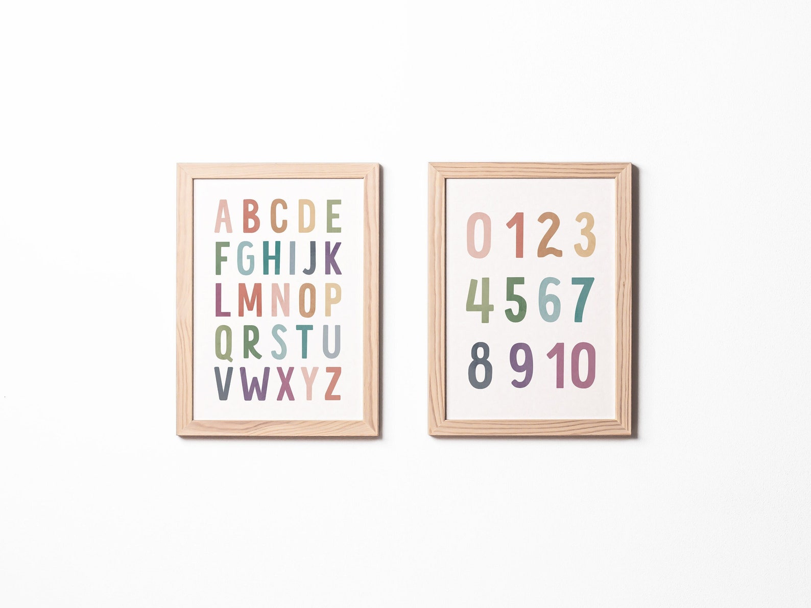 Rainbow Alphabet & Numbers Poster ABC Print 2 Piece Wall - Etsy