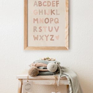 Abc Poster, Alphabet Poster, Playroom Wall Art, Beige Terracotta Blush ...