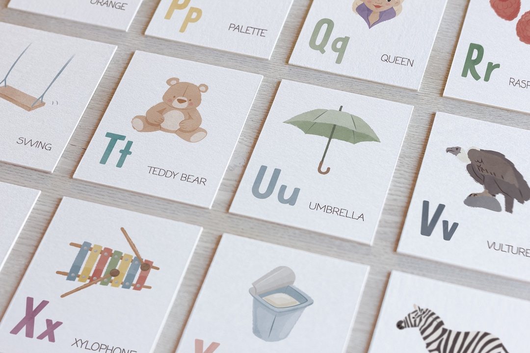 Alphabet Flash Cards: Montessori ABC Printable (digital Download) - Etsy
