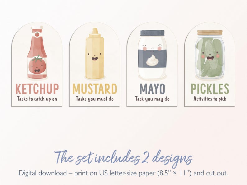 Student Choice Task Board: Ketchup Theme Classroom Decor (printable PDF ...