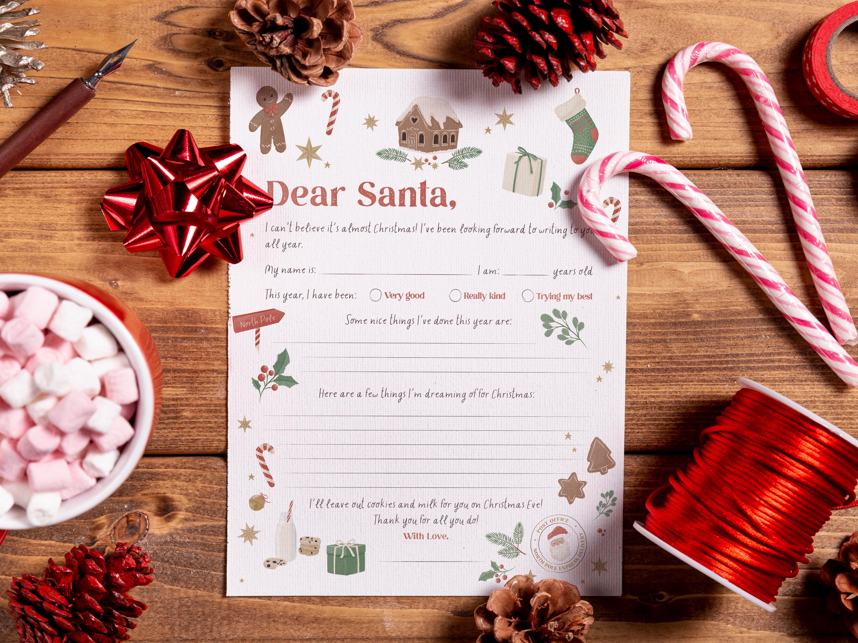 Kids' Christmas Wish List: Dear Santa Letter Template (digital Download ...