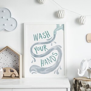 Wash Your Hands Sign Printable, Kids Bathroom Sign, Wash Hands Poster ...