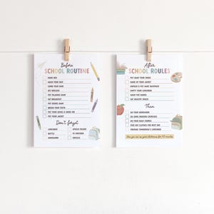 Editable Before & After School Checklist: Daily Routine Chart (digital ...