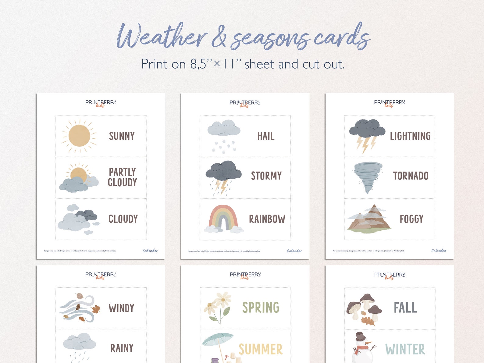 Kids Perpetual Calendar Set, Editable Classroom Calendar & Cards ...