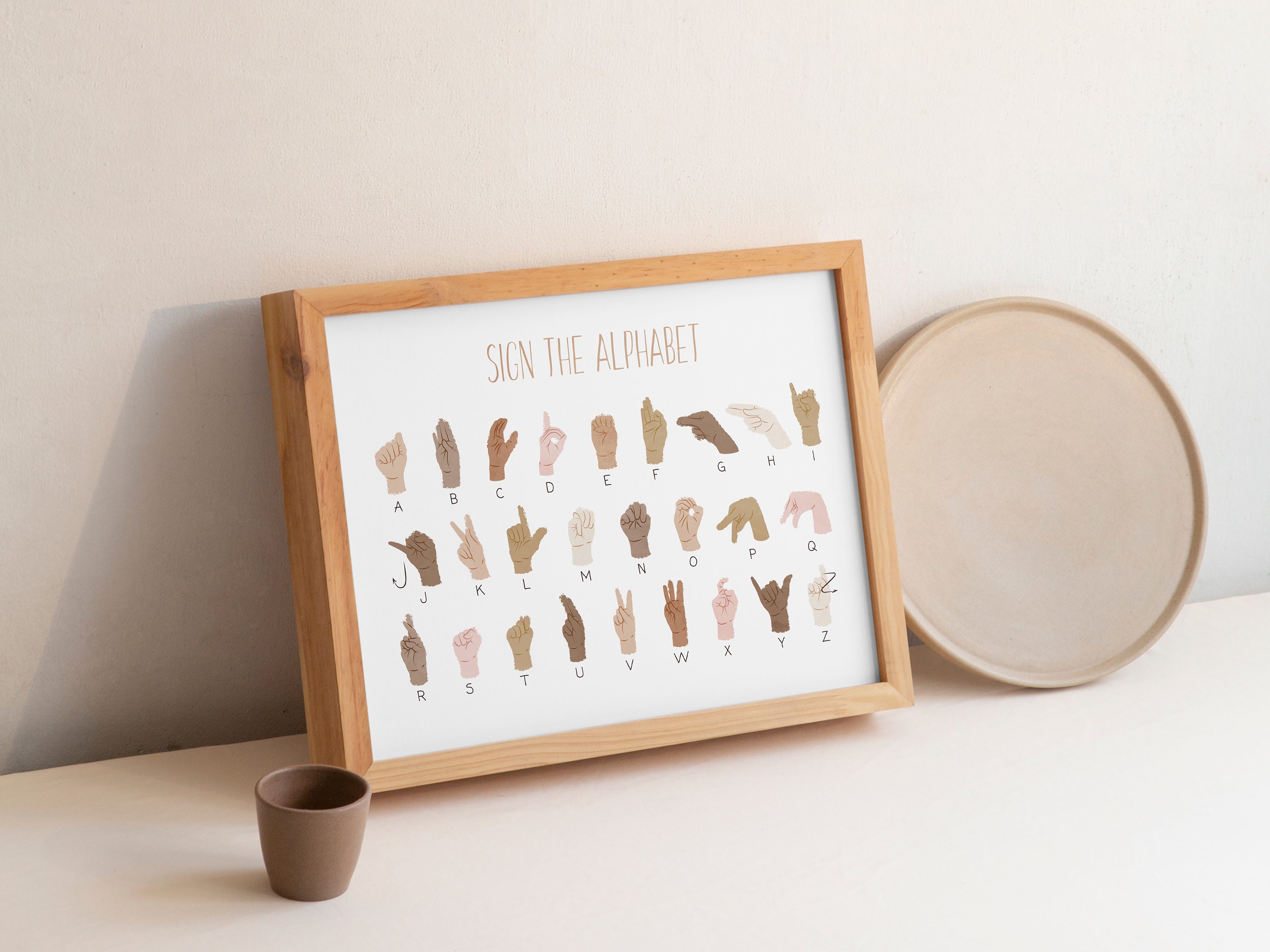 ASL Alphabet Art Print: Boho Classroom Decor (digital Download) - Etsy