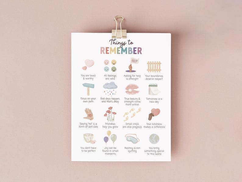 Things to Remember Poster: Therapy Office Decor (digital Download) - Etsy