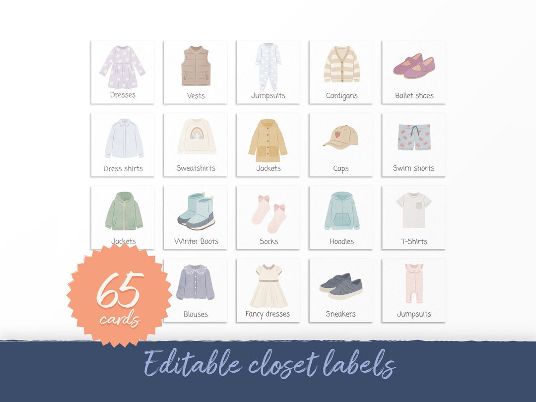 Printable Baby Clothes Organizing Labels, Editable Closet Tags for ...