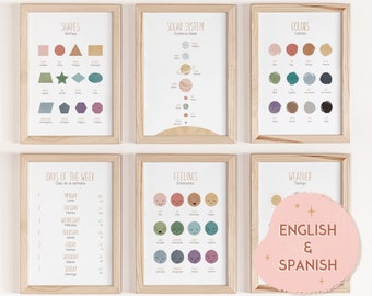 Set of 6 Educational Posters Alphabet Poster Classroom | Etsy