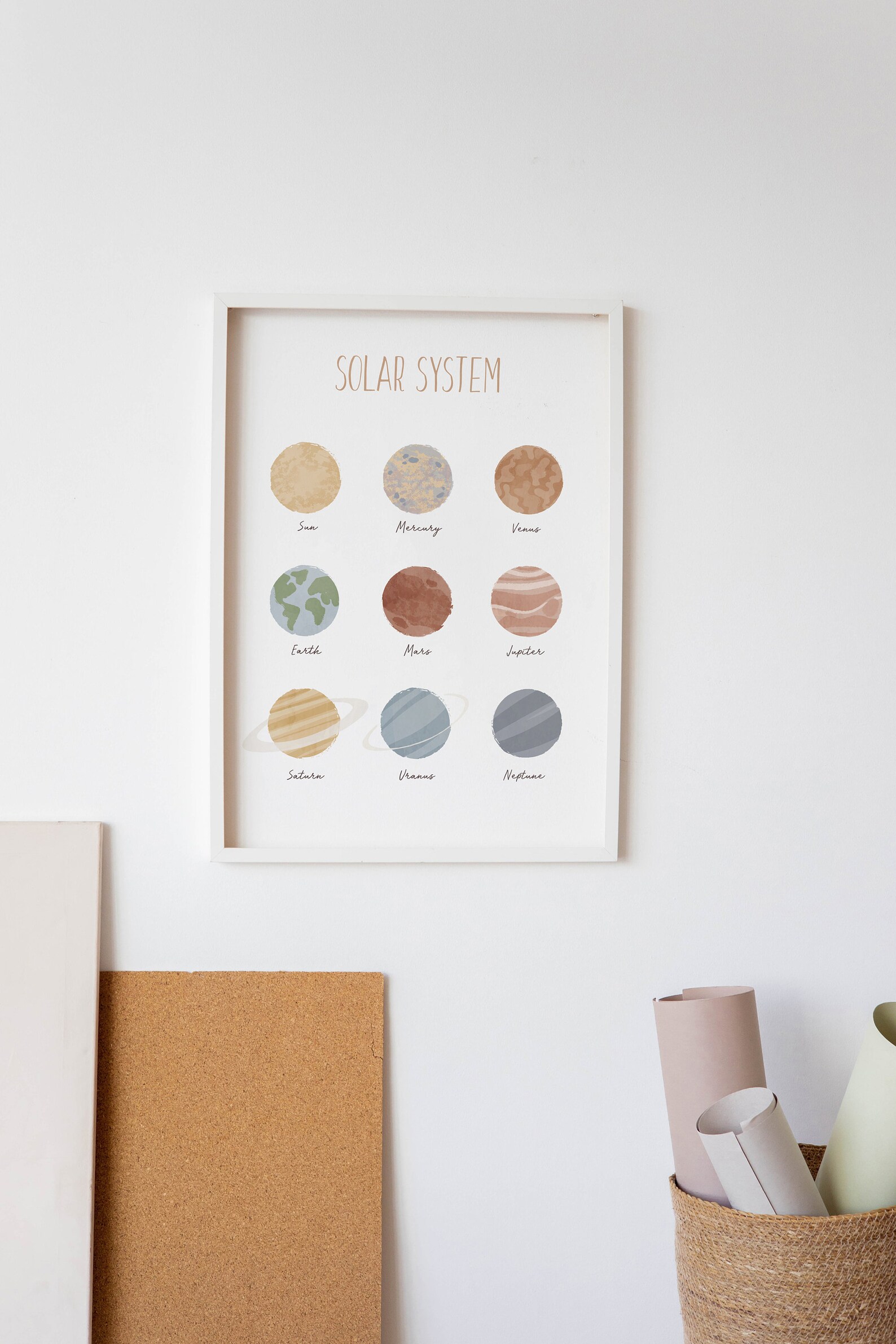 Solar System Poster Boho Print Space Poster Homeschool - Etsy