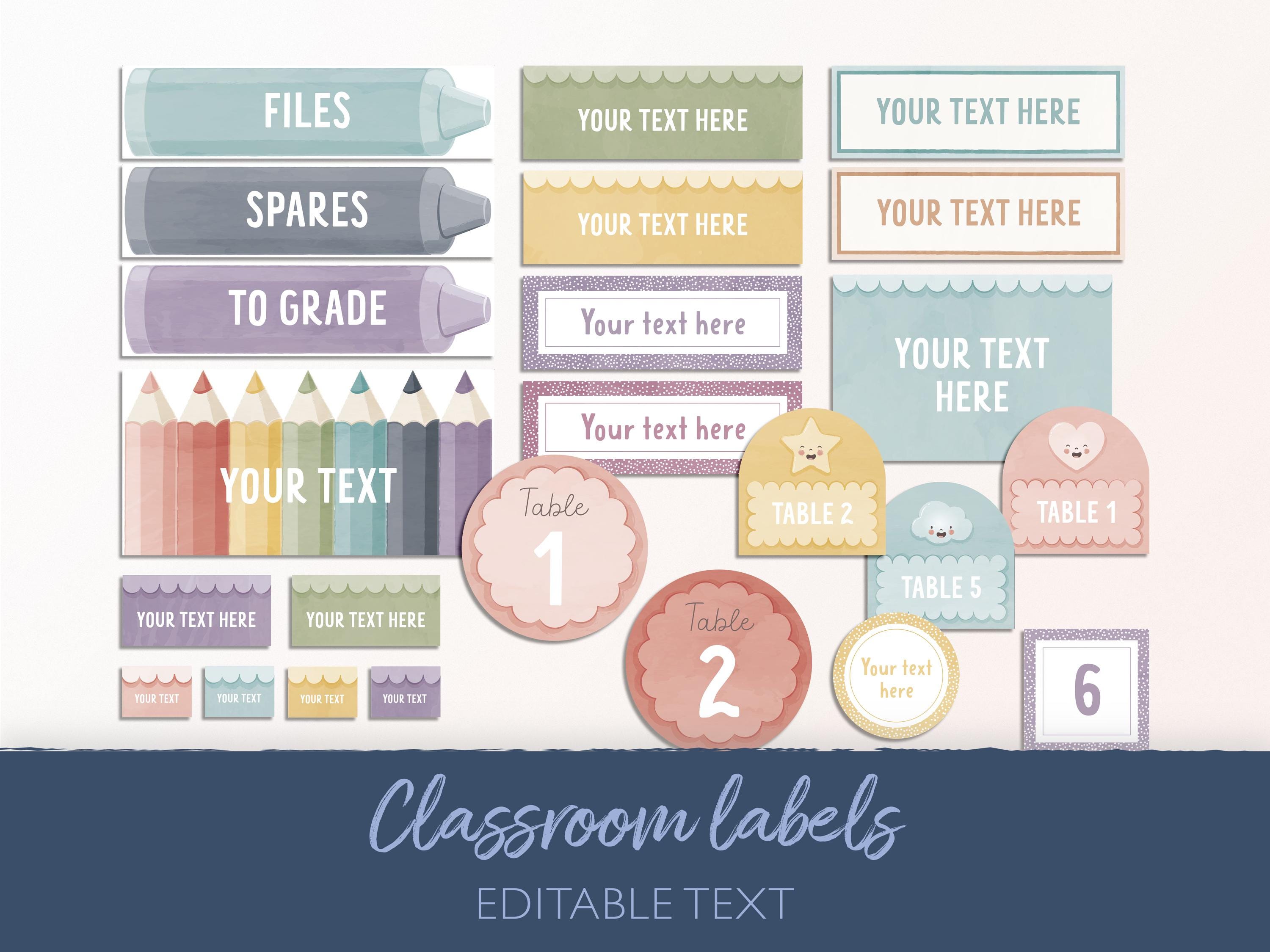Editable Rainbow Classroom Labels: Teacher Toolbox Organizer (digital ...