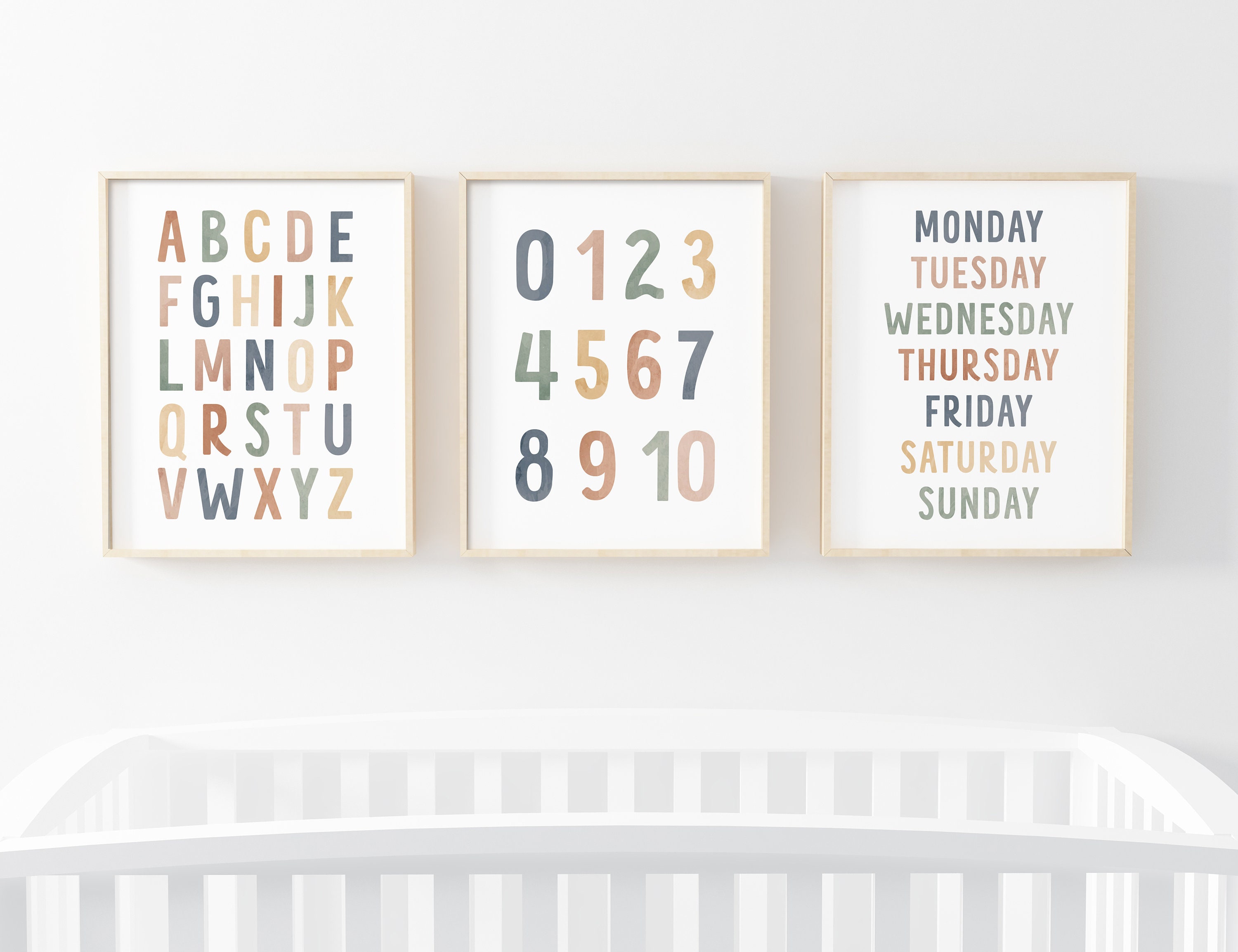 Alphabet & Numbers Poster Set: Pastel Nursery Decor (PRINTABLE) - Etsy