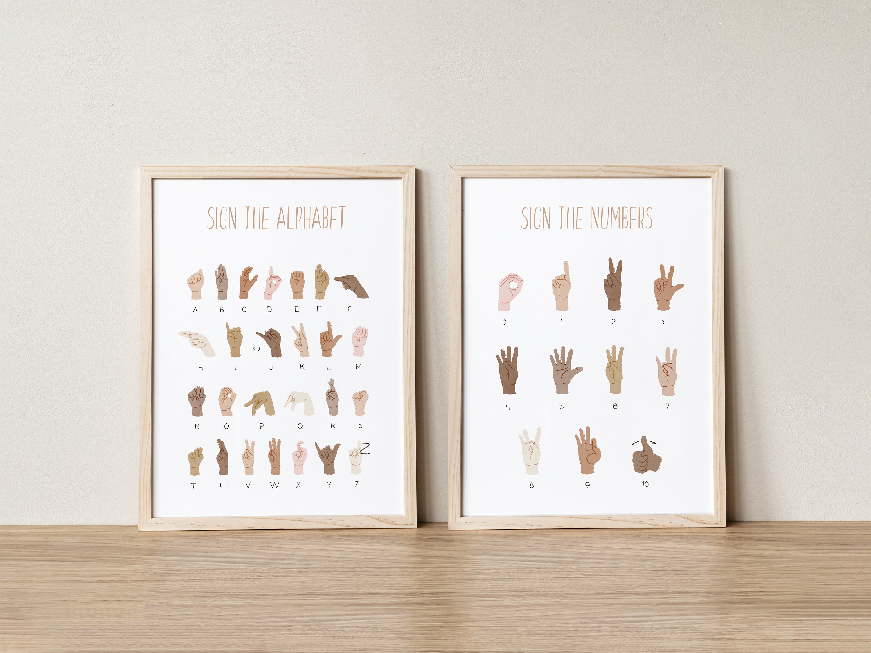 ASL Alphabet Poster Set: Baby Sign Language, Educational Art (digital ...