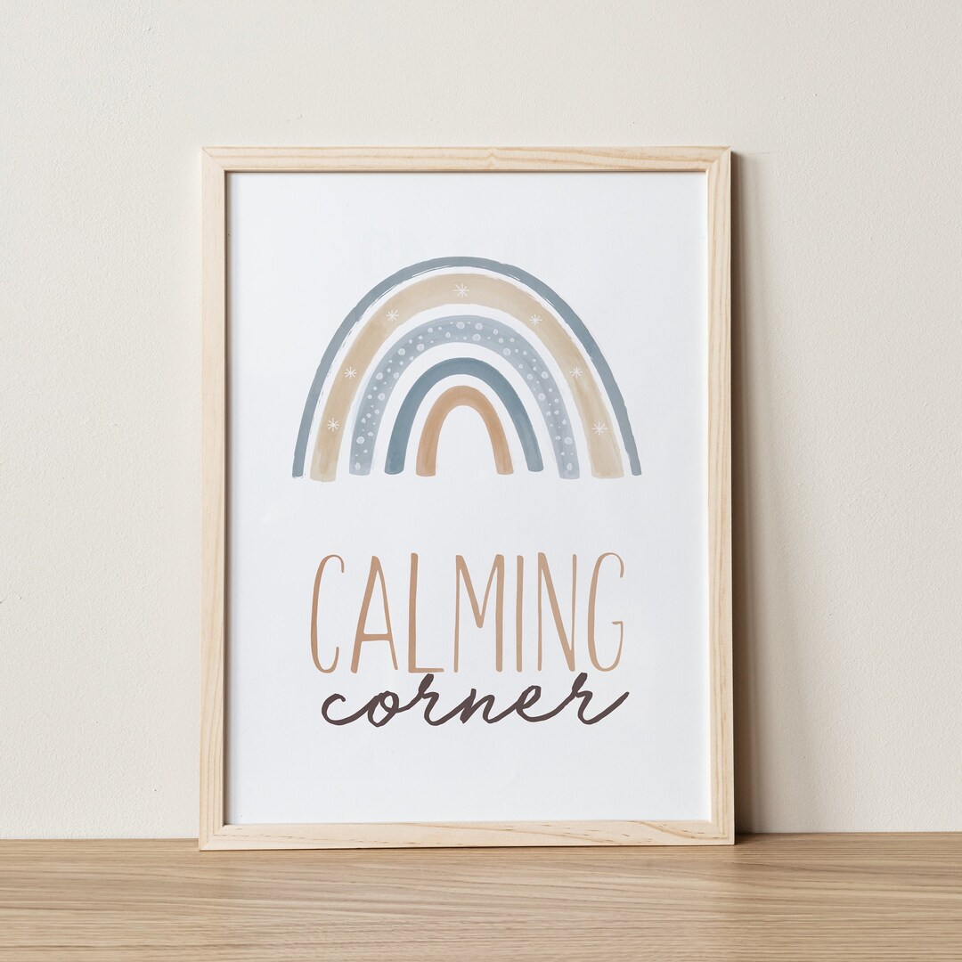 Calming Corner Rainbow Print: Blush Pink Montessori Wall Art (digital ...
