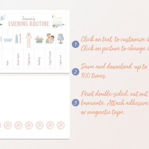 Editable Evening Routine Chart, Planning Toddler Bedtime Routine, Flip ...